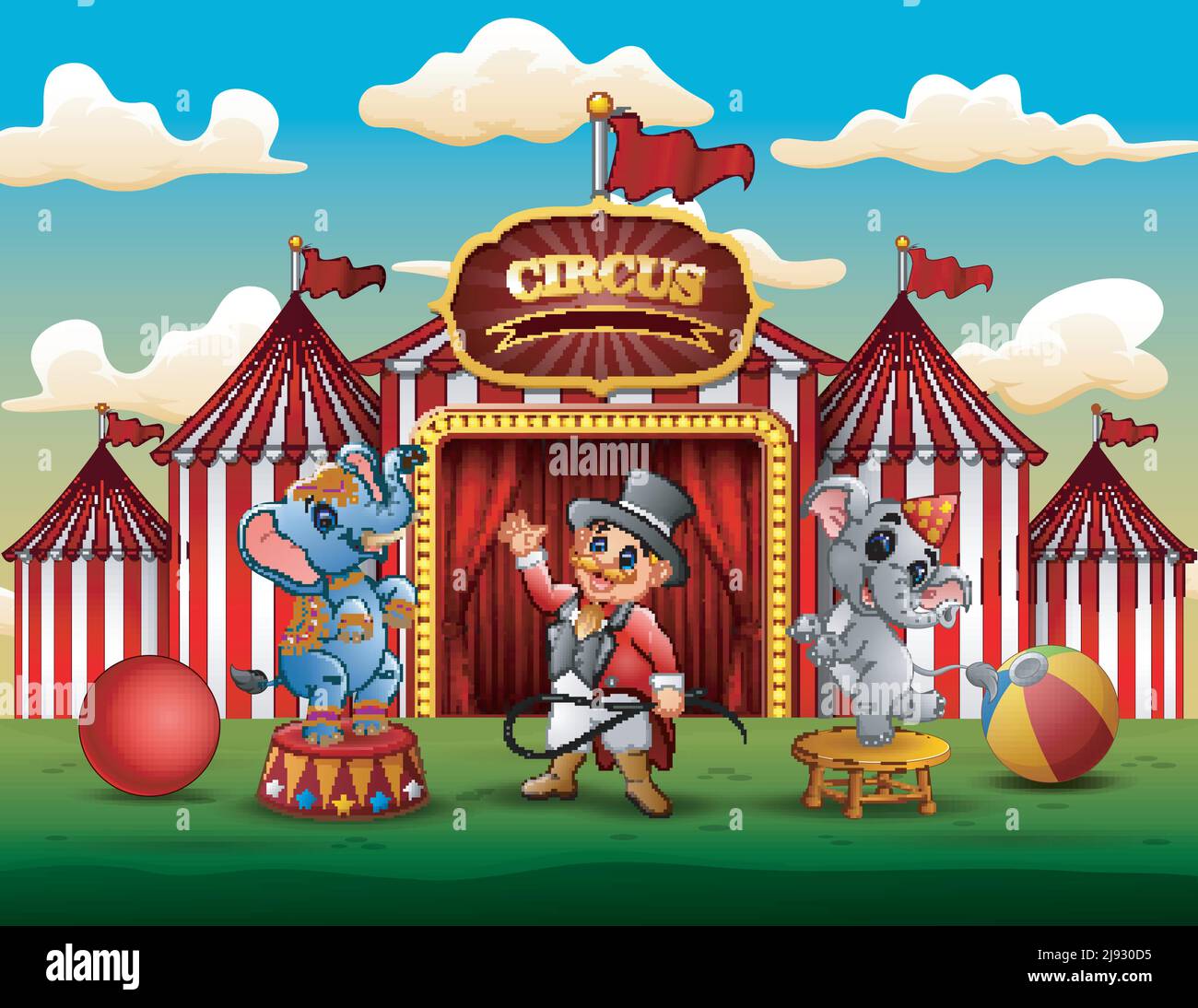 Circus elephant trainer Stock Vector Images - Alamy