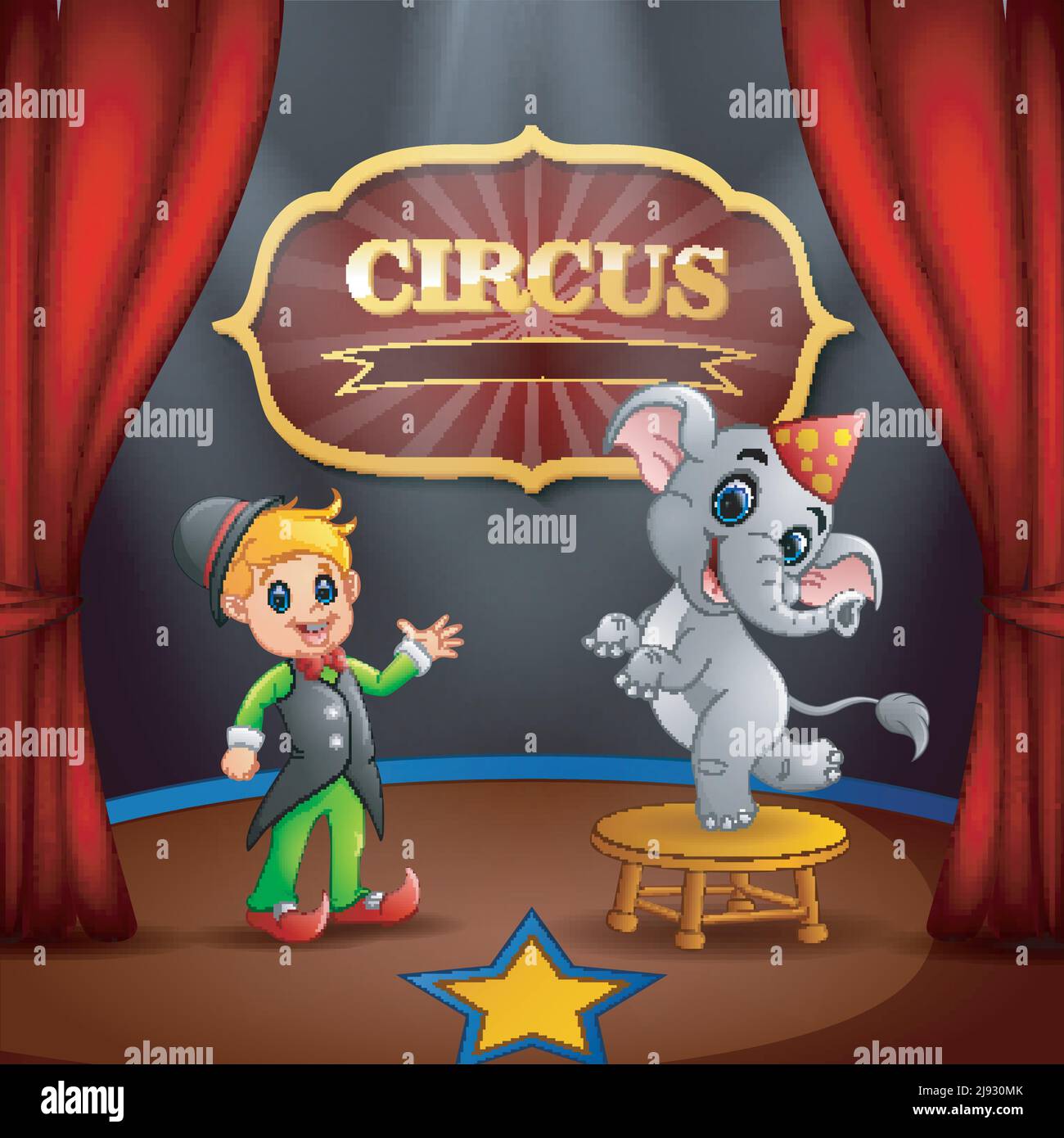 Circus elephant trainer Stock Vector Images - Alamy