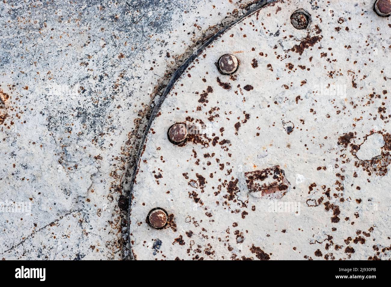Old rustic industrial metal plate close up top view Stock Photo - Alamy
