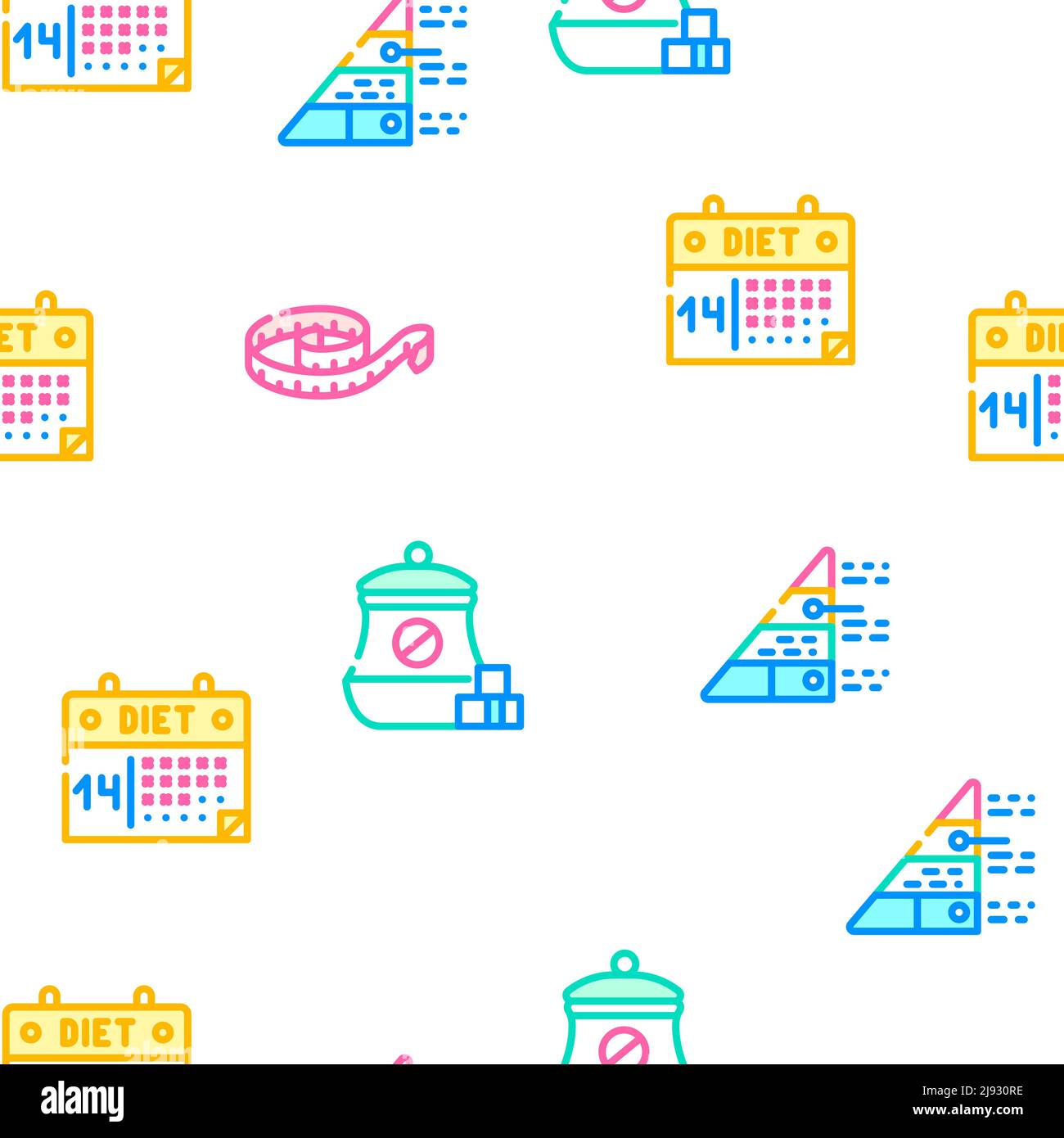 Diet Products And Tool Vector Seamless Pattern Stock Vector Image & Art ...