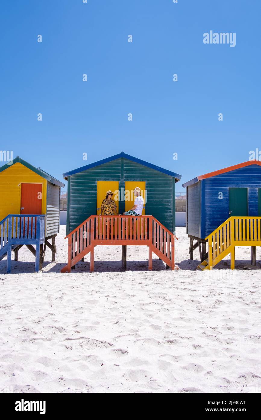 colorful beach house at Muizenberg beach Cape Town, beach huts ...