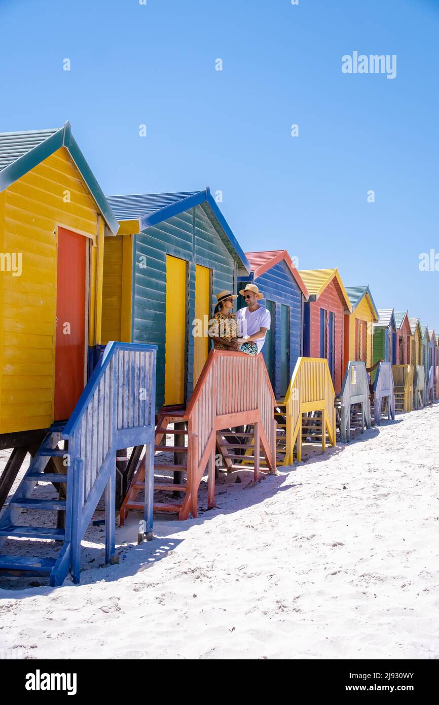colorful beach house at Muizenberg beach Cape Town, beach huts ...