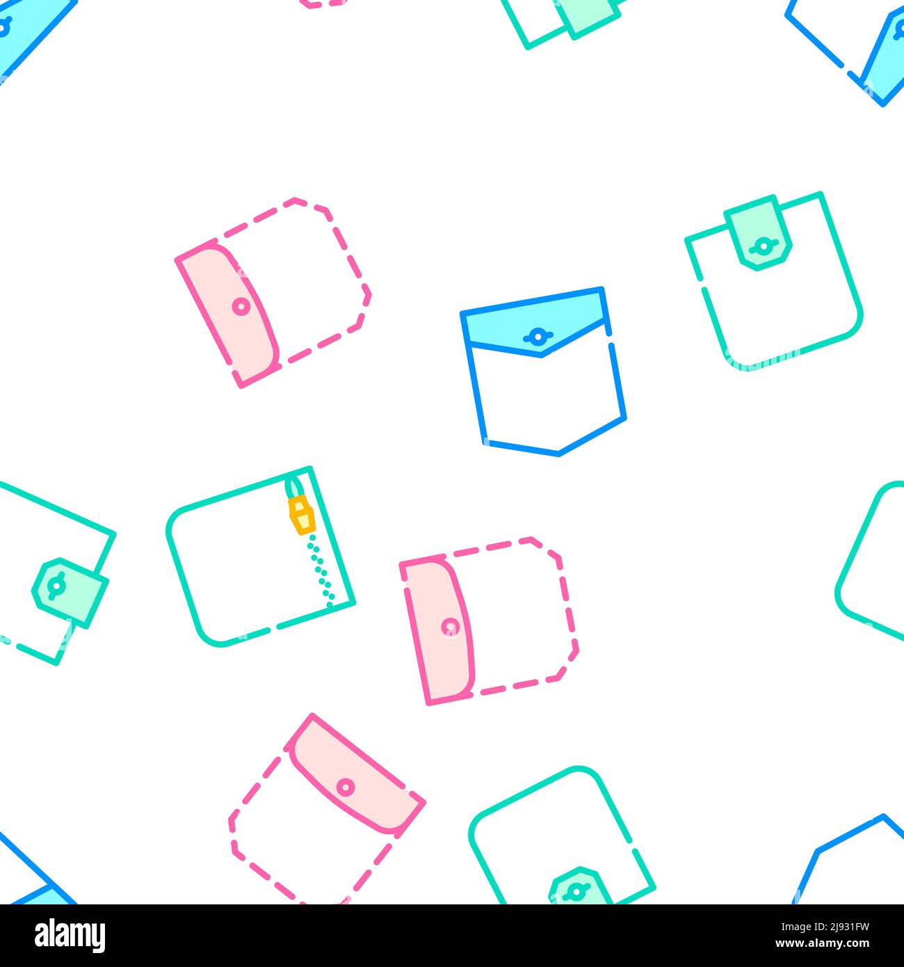 Patch Pocket Clothes Vector Seamless Pattern Stock Vector Image & Art ...