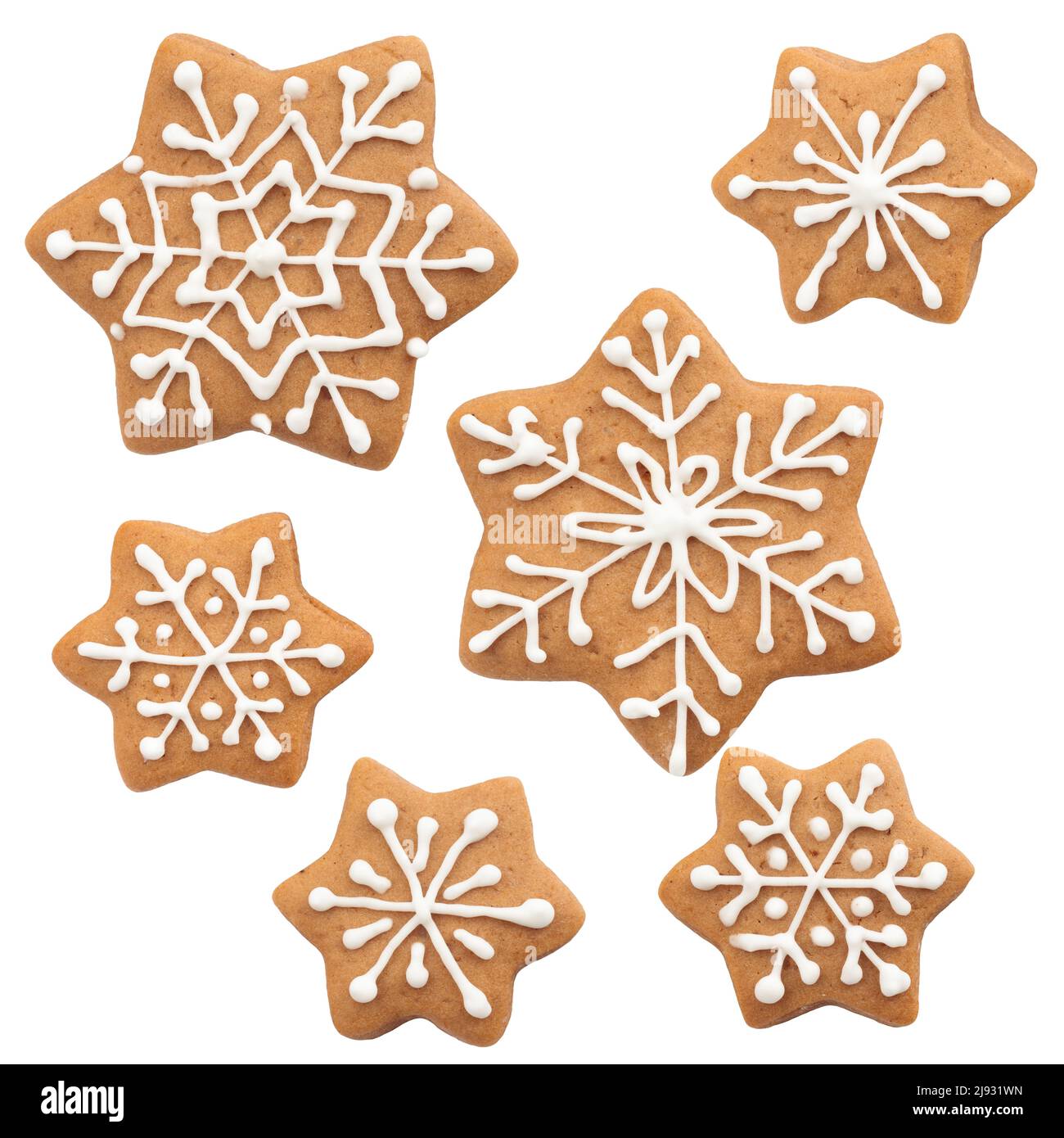 Set of Gingerbread stars isolated on a white background Stock Photo - Alamy