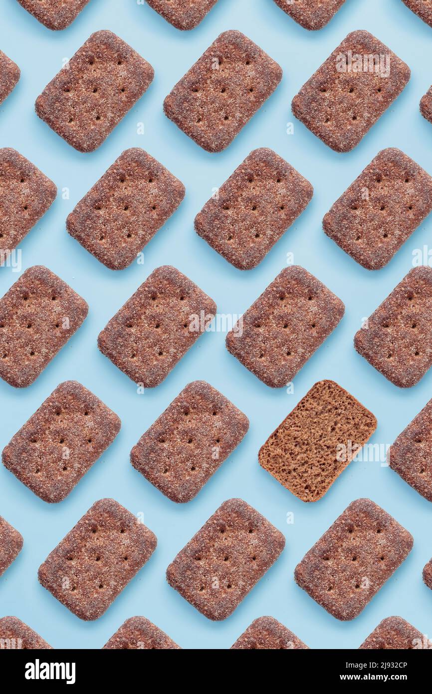 Finnish Rye Bread pattern on a blue background vertical Stock Photo - Alamy