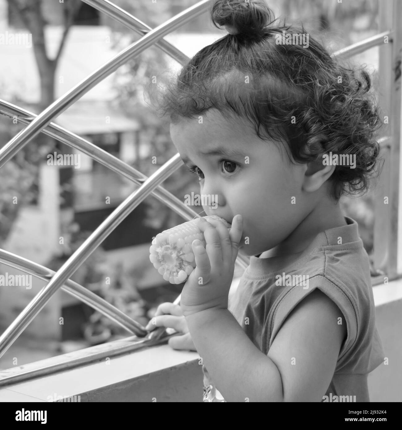 Cute little boy Shivaay at home balcony during summer time, Sweet ...