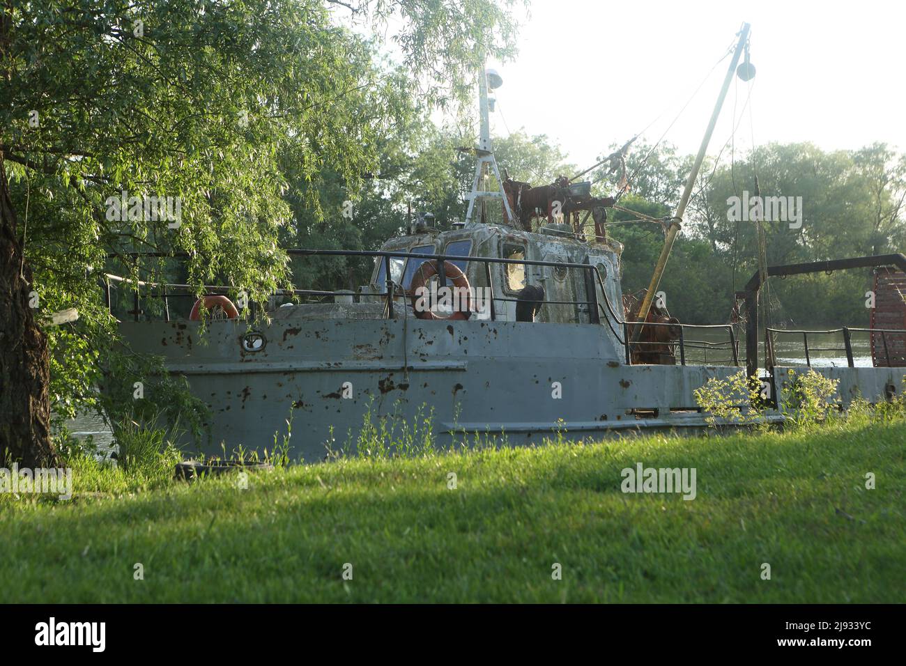 Old repair sea port with rusty ships Stock Photo - Alamy