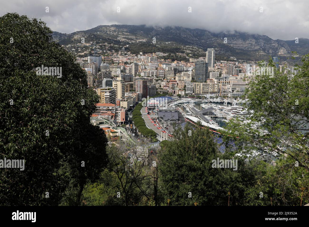 Monaco - April 19, 2022: Overview with the Monaco city and port during ...