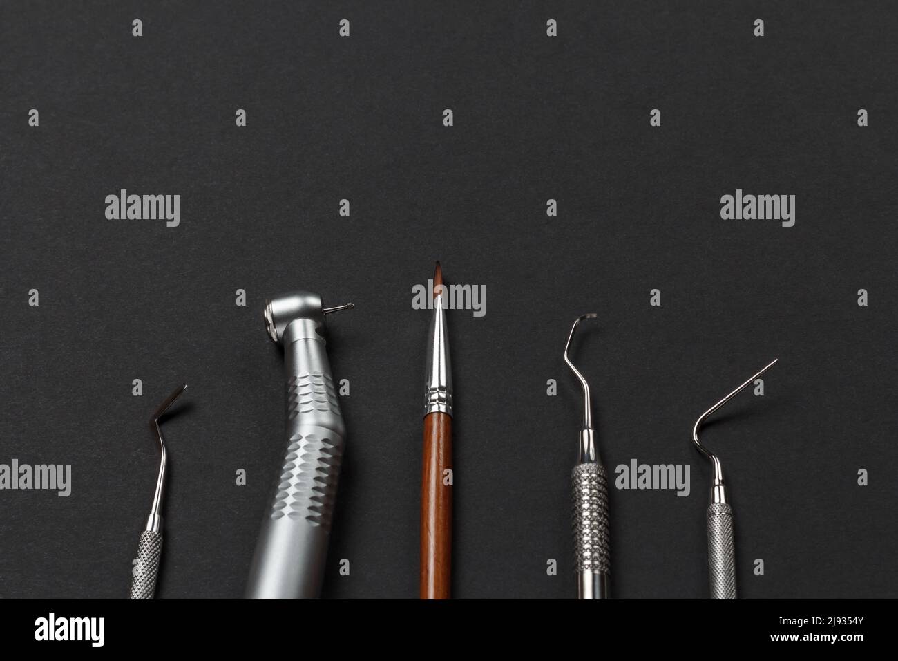 Set of metal dental instruments for teeth dental care Stock Photo - Alamy