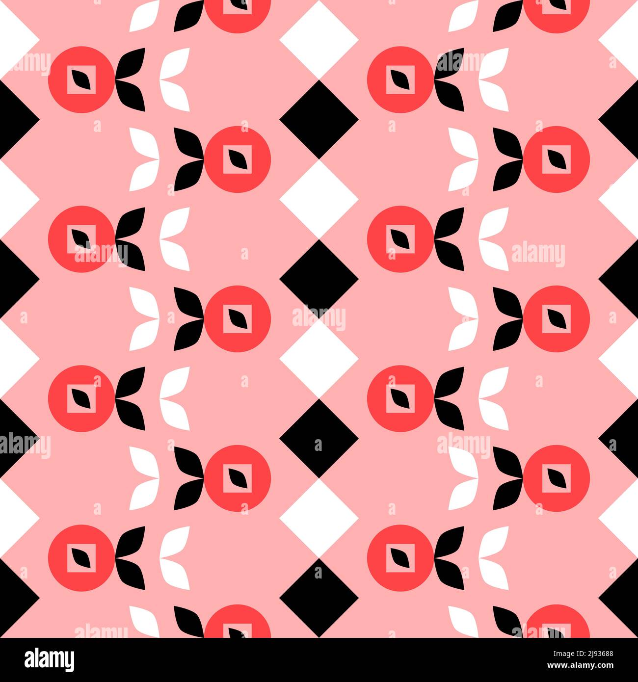 Pink black contrast geometric seamless pattern for design, easy to ...