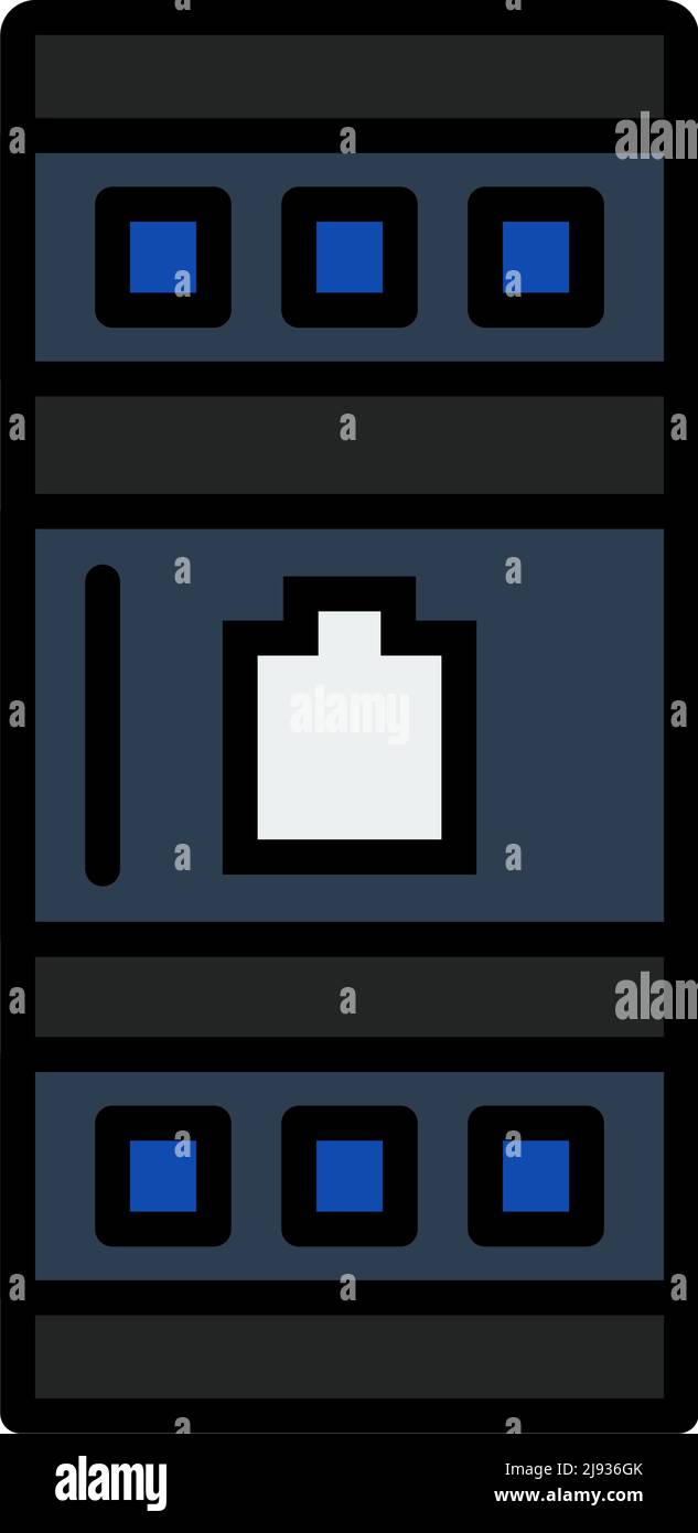 Server Rack Icon. Editable Bold Outline With Color Fill Design. Vector ...