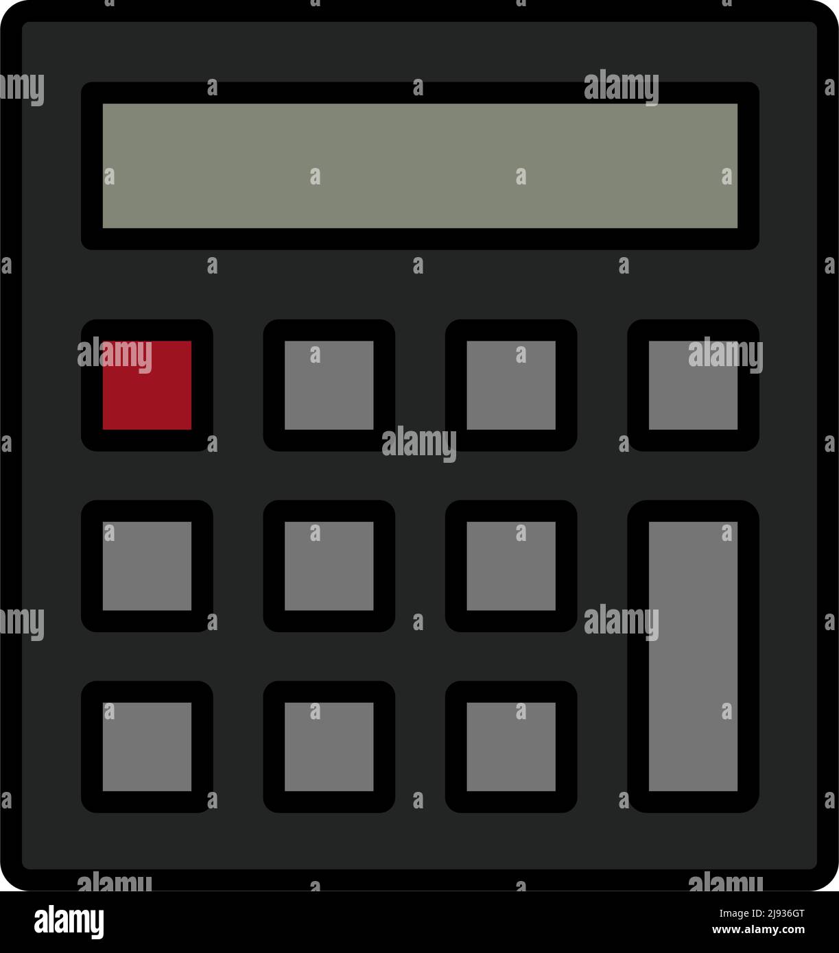 Statistical Calculator Icon. Editable Bold Outline With Color Fill ...