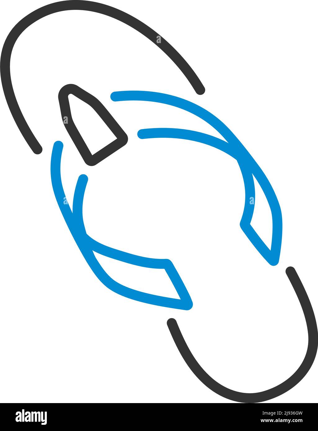 Flip Flop Icon. Editable Bold Outline With Color Fill Design. Vector ...