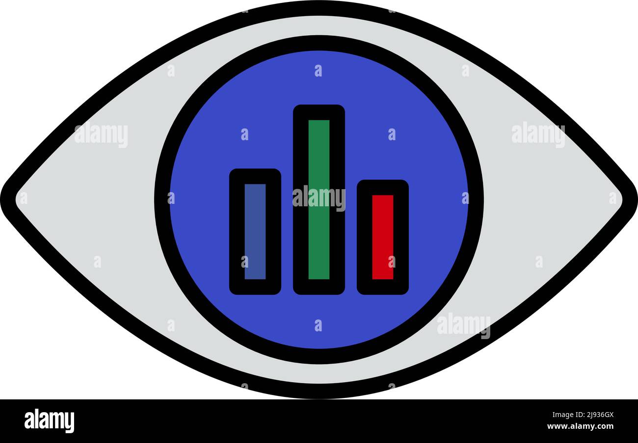 Eye With Market Chart Inside Pupil Icon. Editable Bold Outline With ...