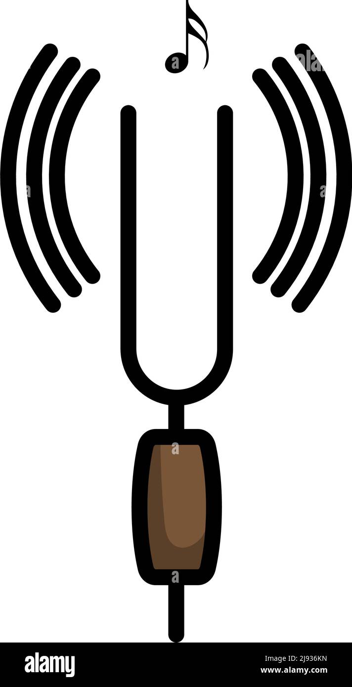 Tuning Fork Icon. Editable Bold Outline With Color Fill Design. Vector ...