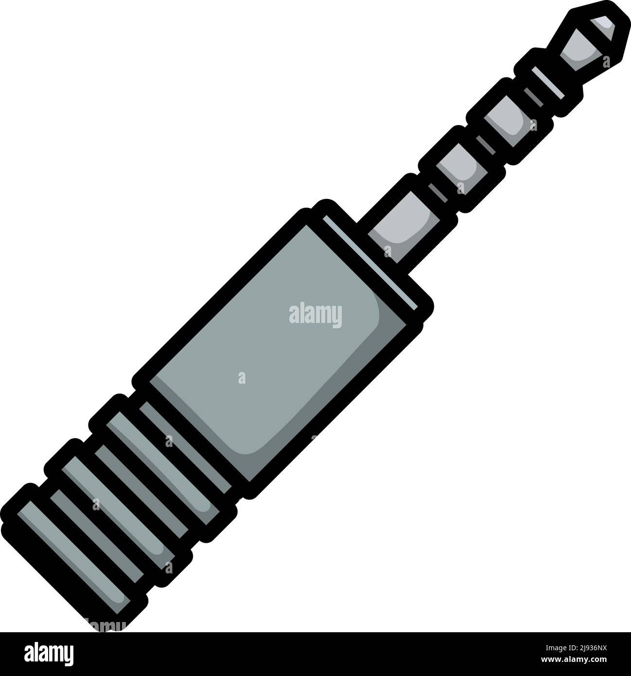 Music Jack Plug-in Icon. Editable Bold Outline With Color Fill Design ...