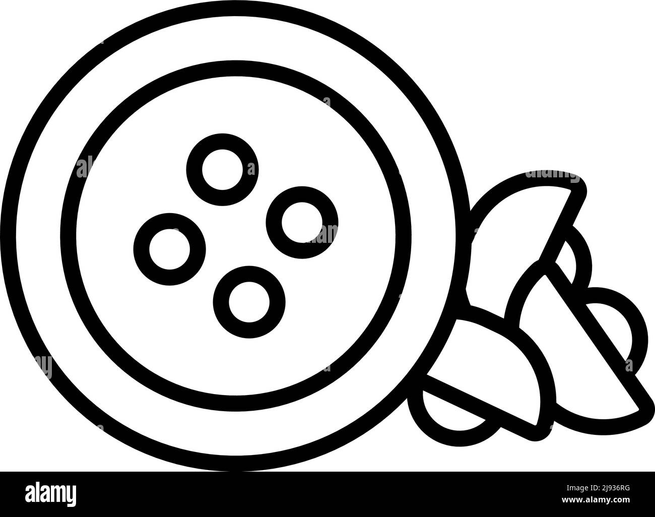 Sewing Buttons Icon Bold Outline Design With Editable Stroke Width Vector Illustration Stock