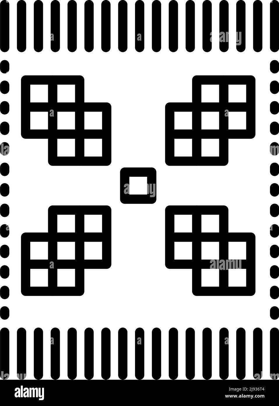 Sewing Ornate Scheme Icon Bold Outline Design With Editable Stroke Width Vector Illustration