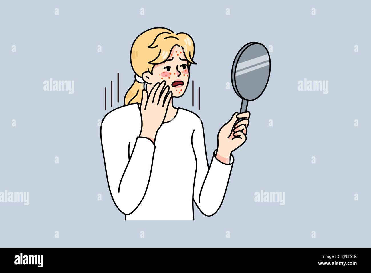 Woman skincare face mirror Stock Vector Images - Alamy