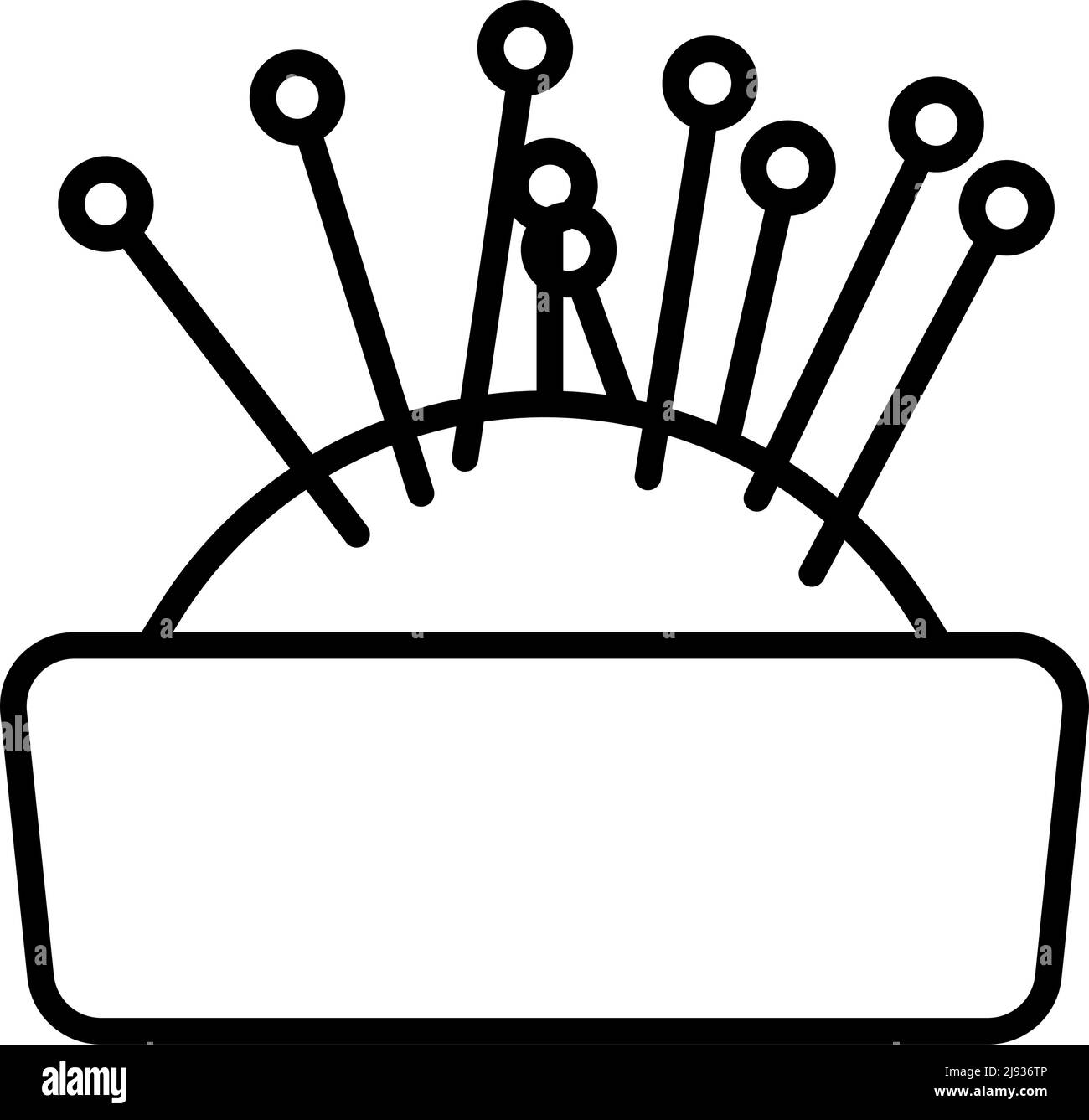 Pin Cushion Icon. Bold outline design with editable stroke width ...