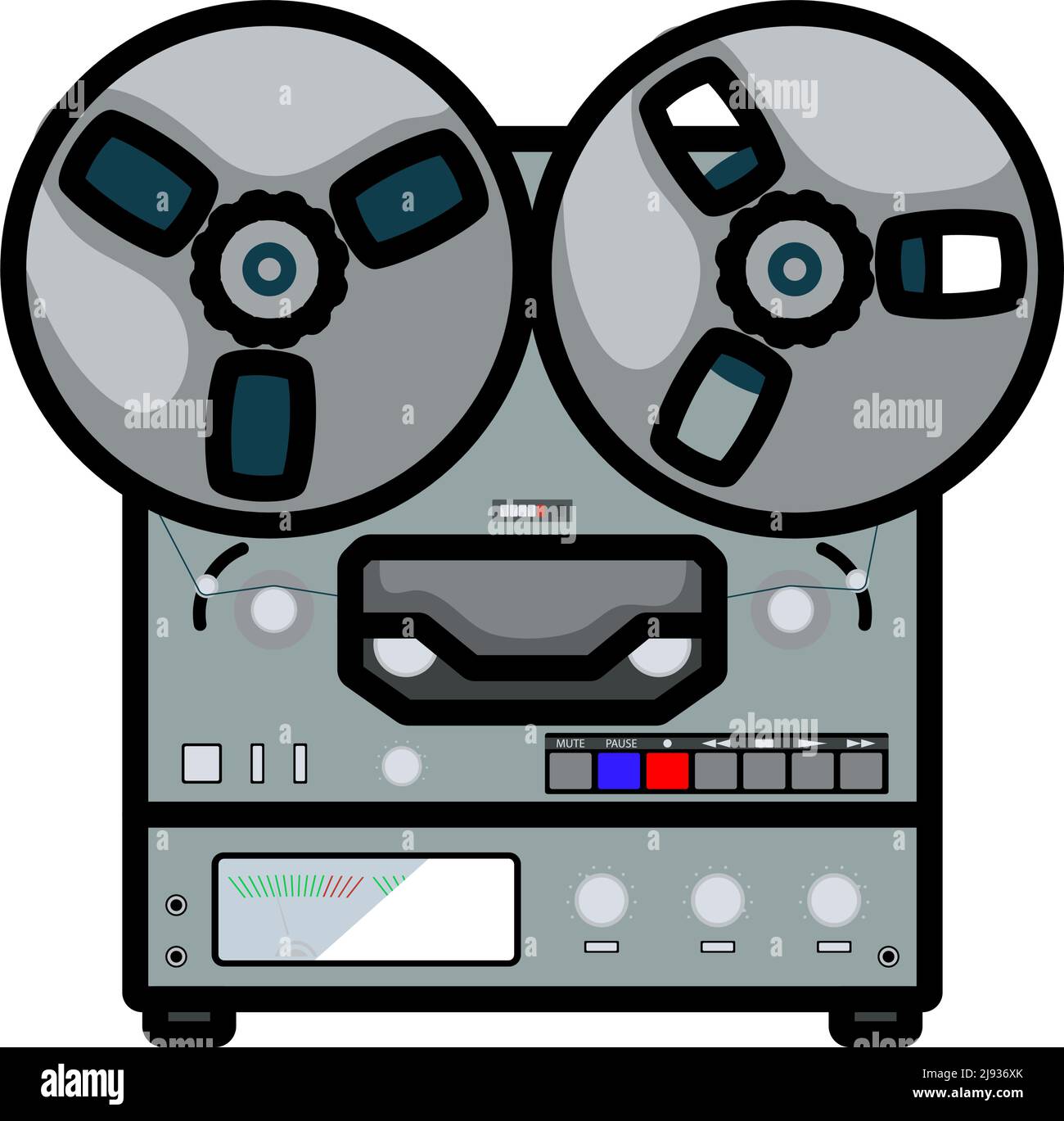 Reel Tape Recorder Icon. Editable Bold Outline With Color Fill Design ...