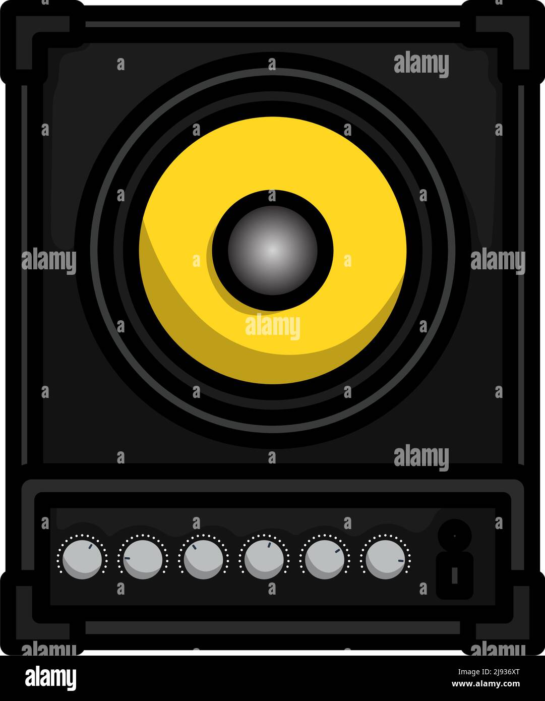 Audio Monitor Icon. Editable Bold Outline With Color Fill Design ...
