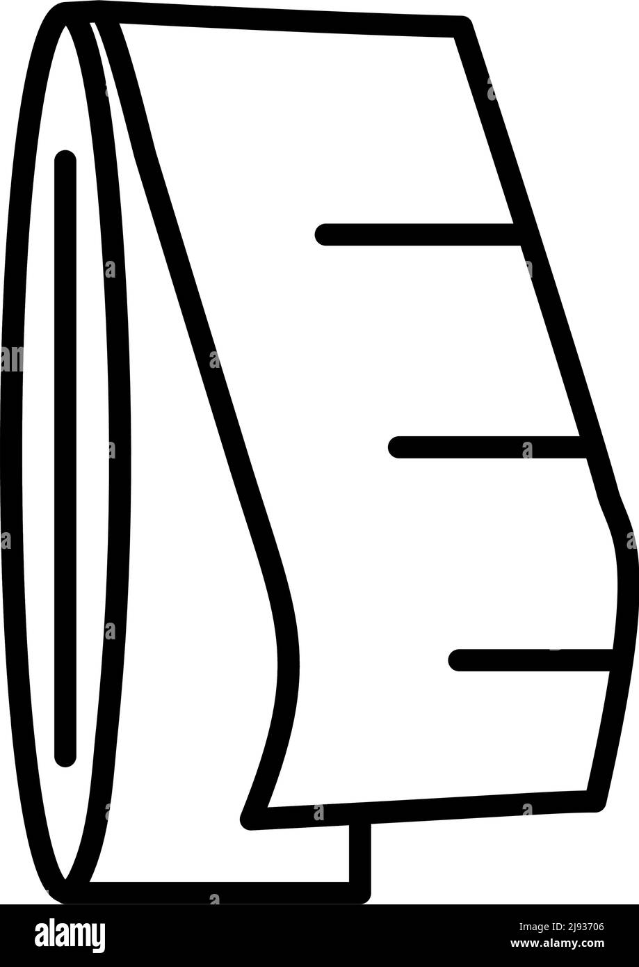 Tailor Measure Tape Icon. Bold outline design with editable stroke ...