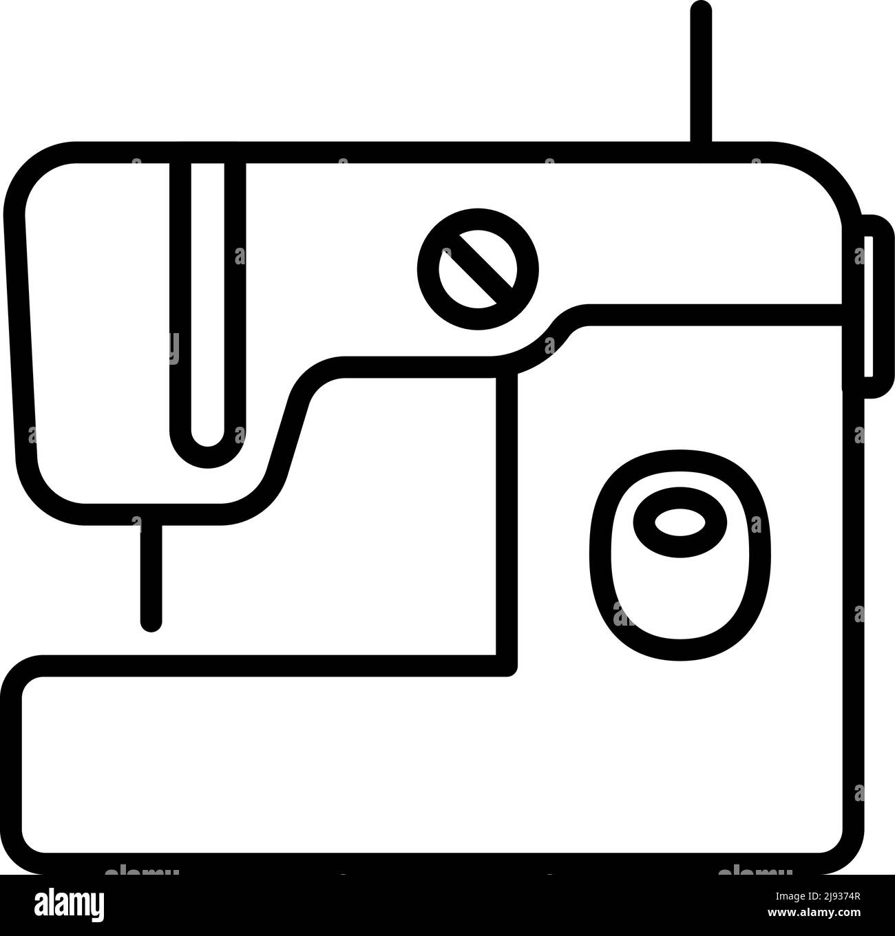 Modern Sewing Machine Icon. Bold outline design with editable stroke ...