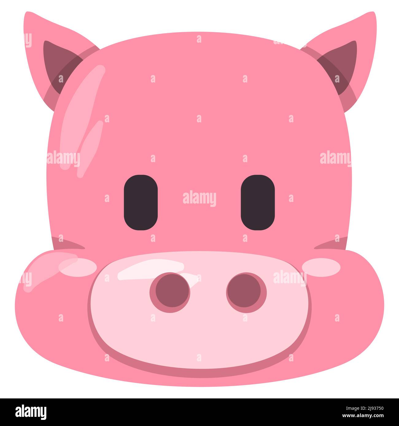 Pig pink piglet face mask illustration smile head wild animal smile and ...