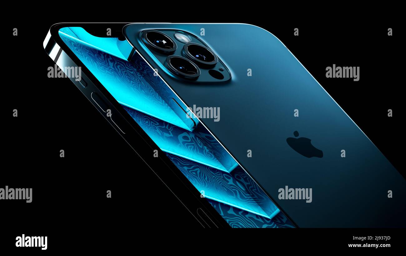 dramatic elegant luxury 3d render of modern smartphone mobile phone for ...