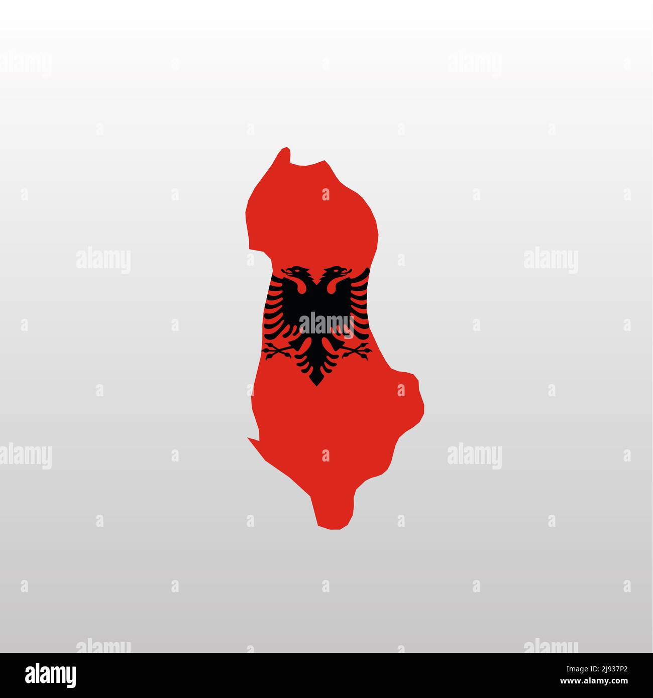 Albania - country map silhouette filled with national flag. Simple flat ...