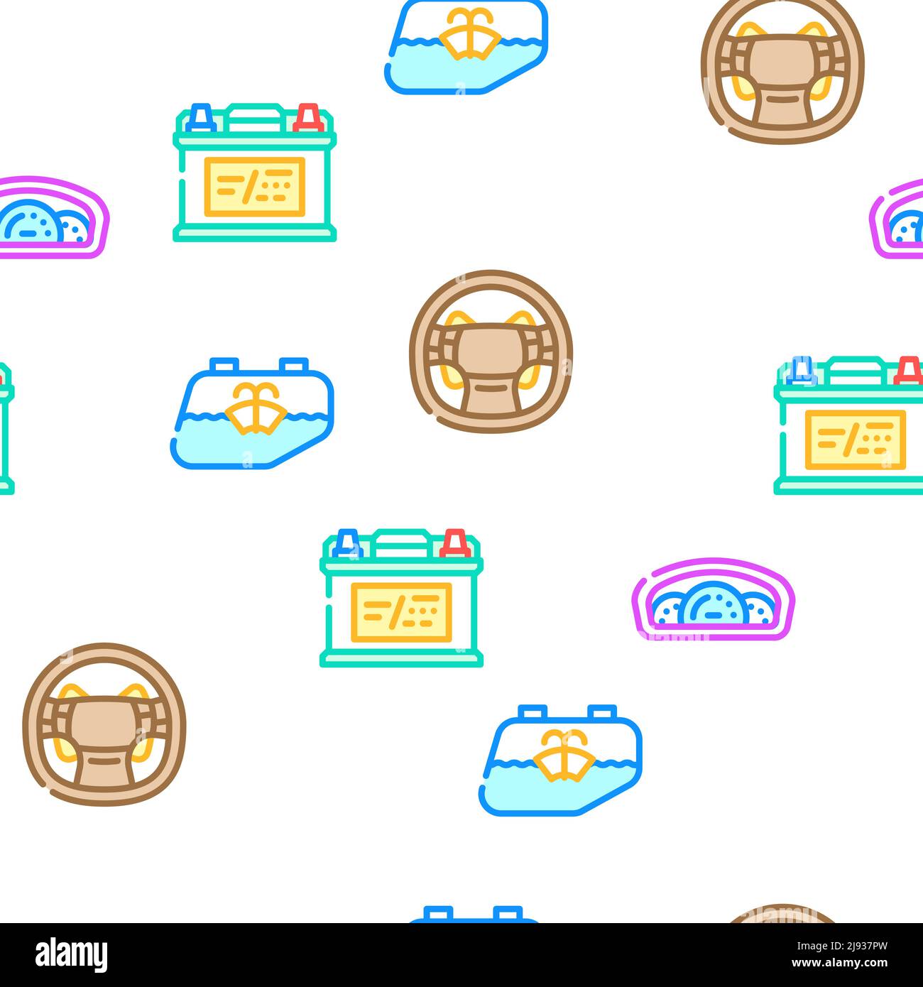 Car Vehicle Details Vector Seamless Pattern Stock Vector Image & Art ...