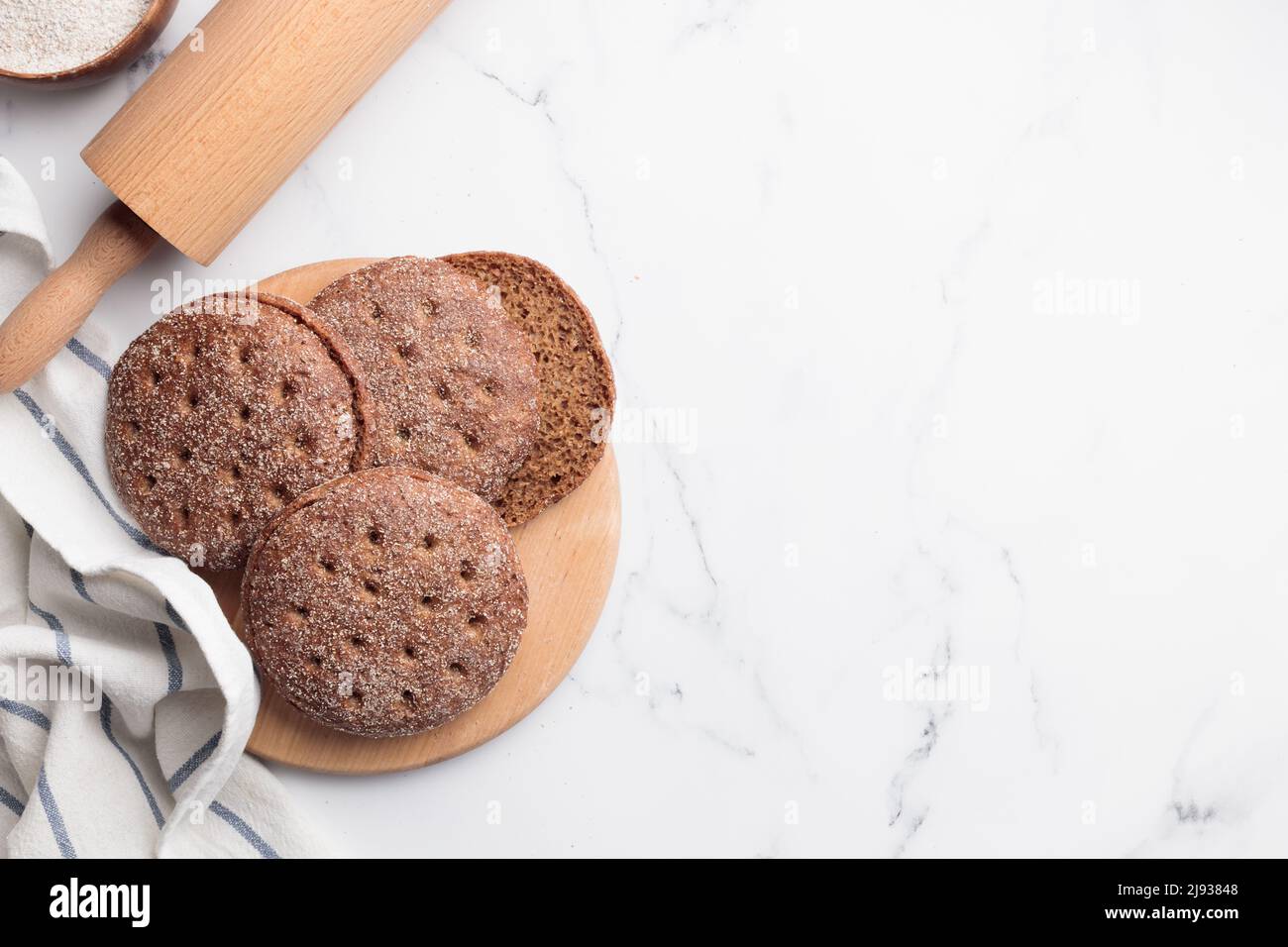 Reikaleipa - traditional finnish rye bread on a white background Stock ...