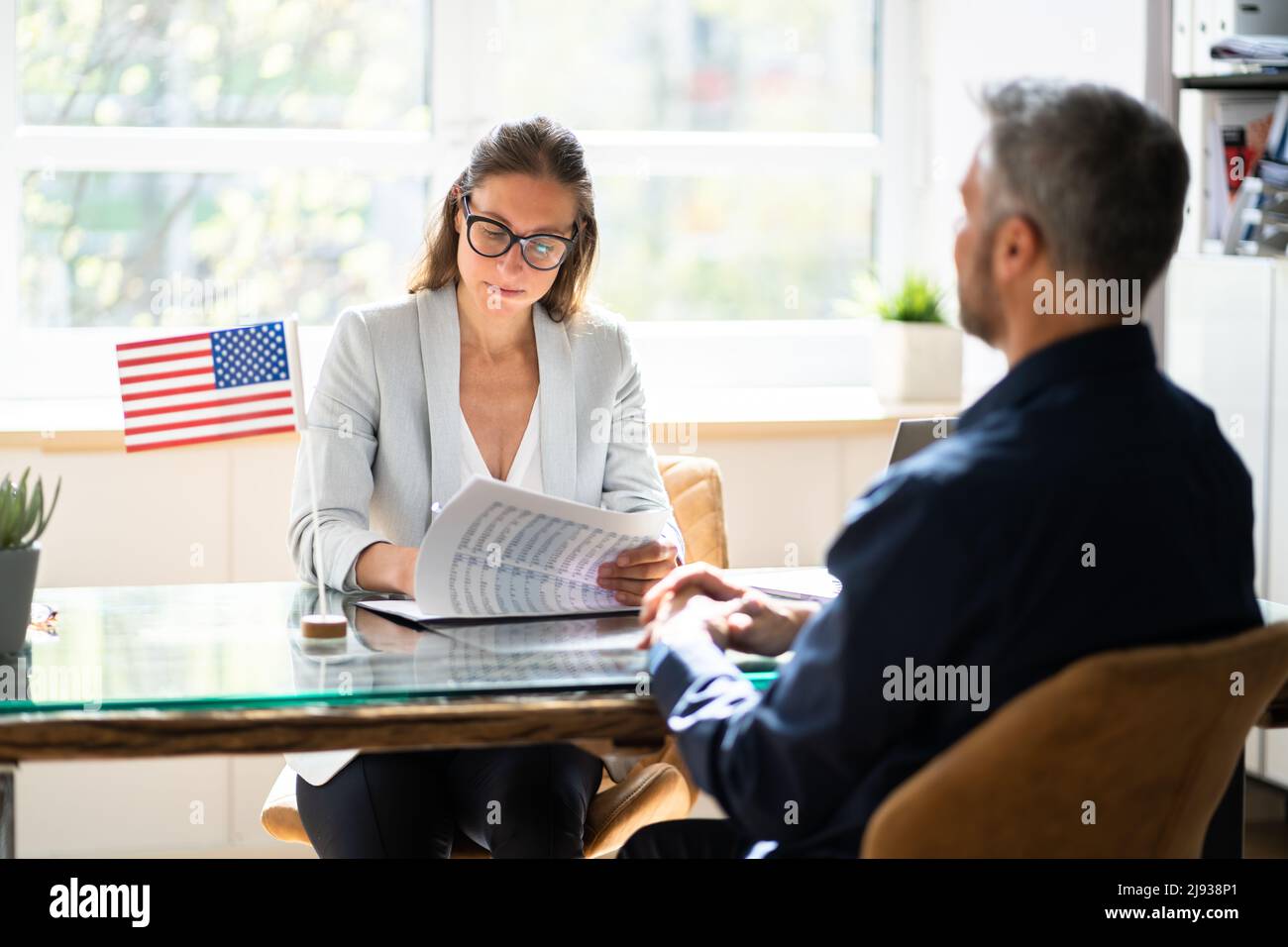 US Immigration Application And Consular Visa Interview Stock Photo - Alamy