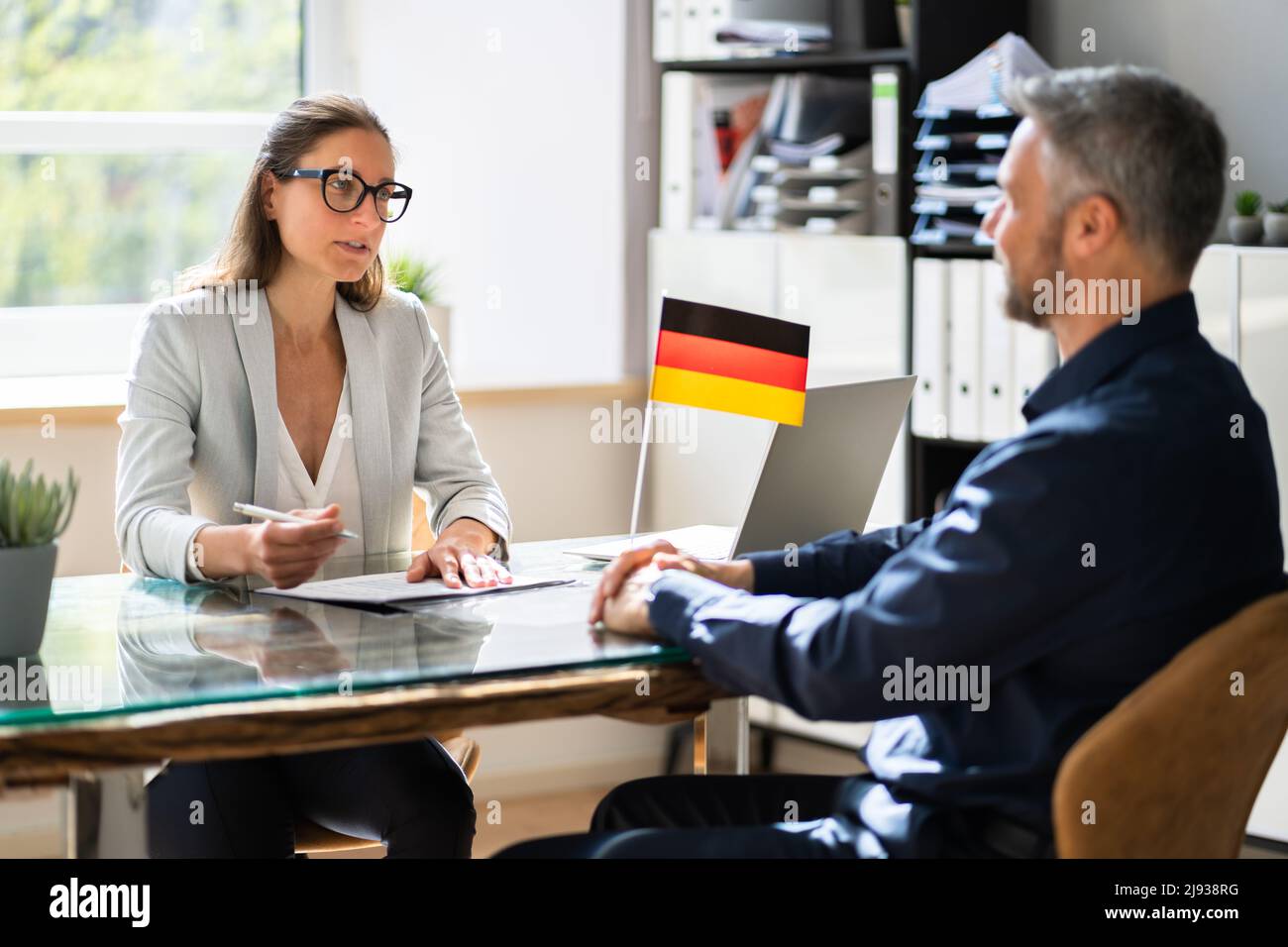 German Immigration Application And Consular Visa Interview Stock Photo ...