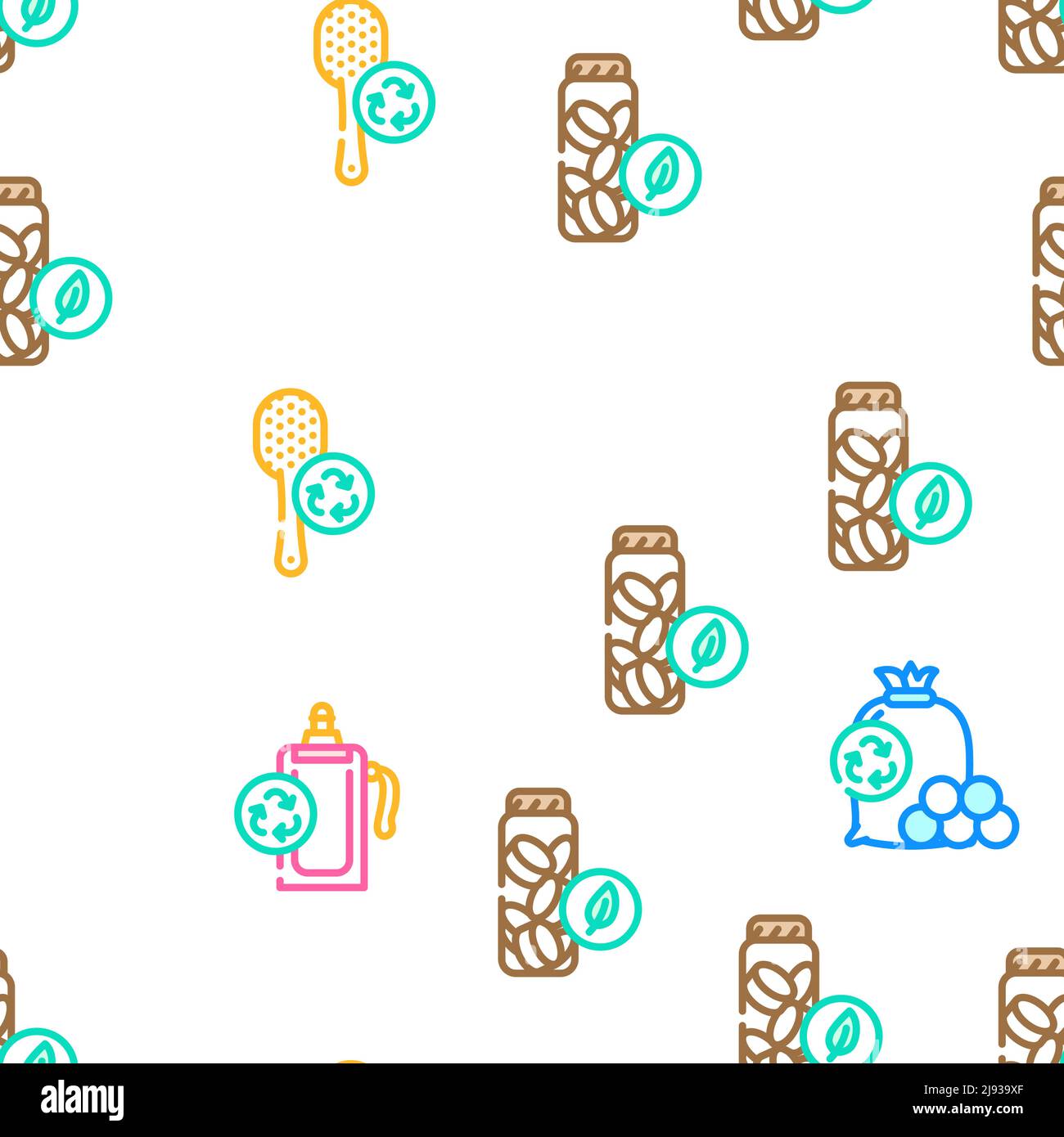 Zero Waste Products Vector Seamless Pattern Stock Vector Image & Art ...