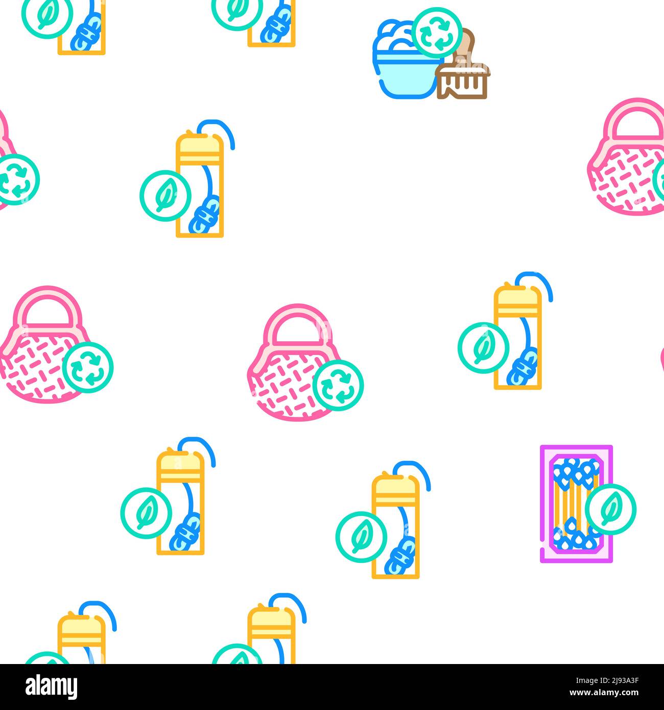 Zero Waste Products Vector Seamless Pattern Stock Vector Image & Art ...