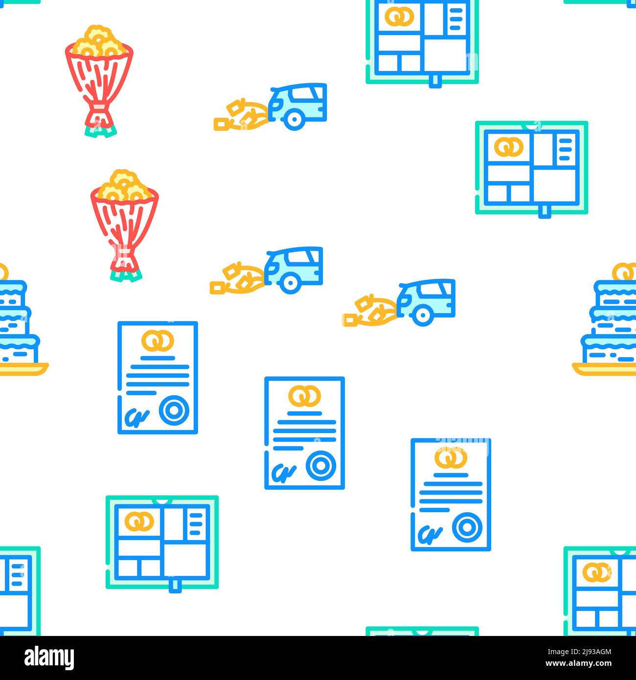 Wedding Day Accessory Vector Seamless Pattern Stock Vector Image & Art ...