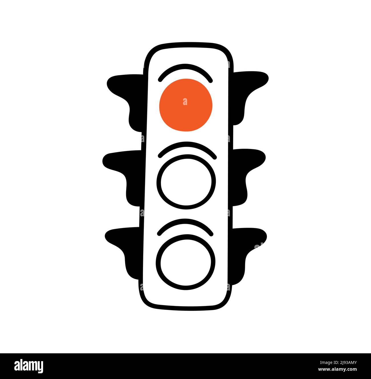 Hand drawn traffic light with red stop signal. Doodle traffic signal ... Hand drawn traffic light with red stop signal. Doodle traffic signal ...