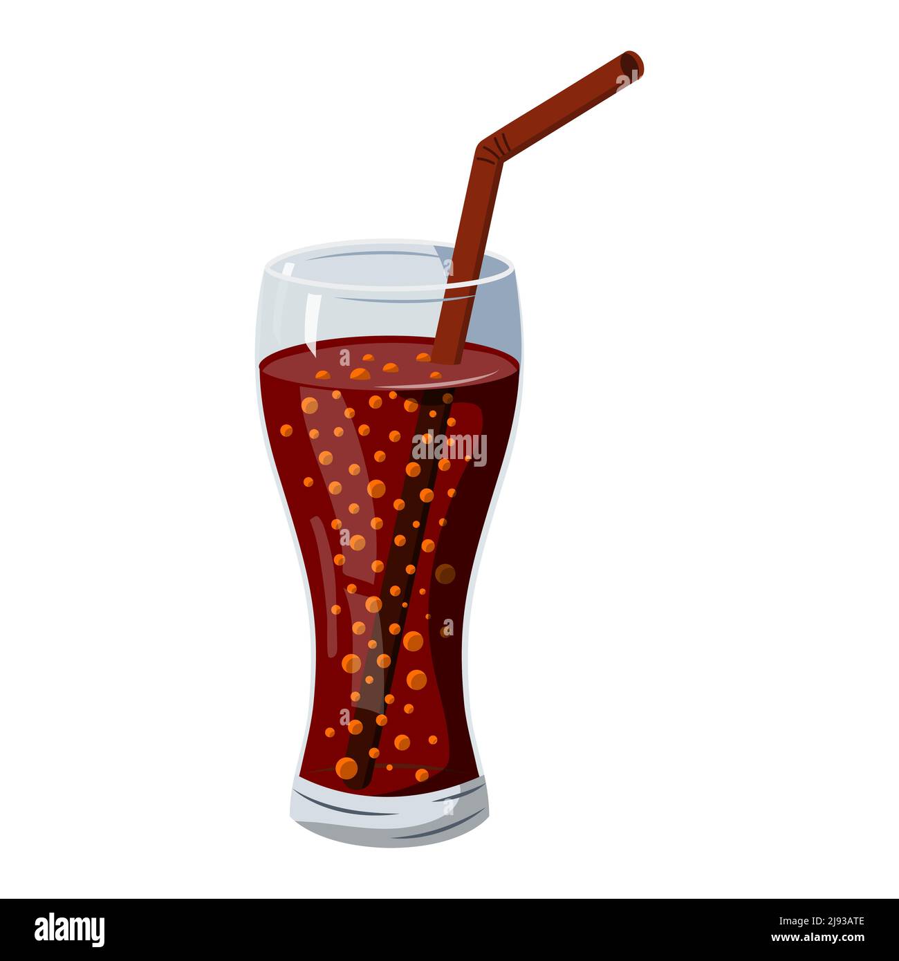 Illustration of a glass of coke, vector illustration on a white ...
