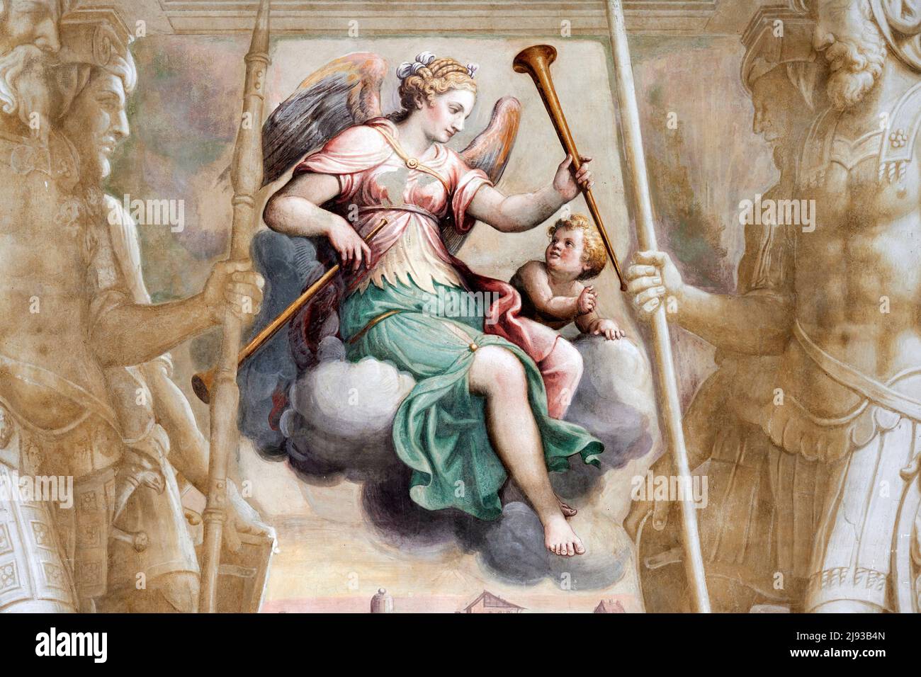 La Gloria o la Fama - affresco - Lattanzio Gambara - 1570 - Cadignano ...