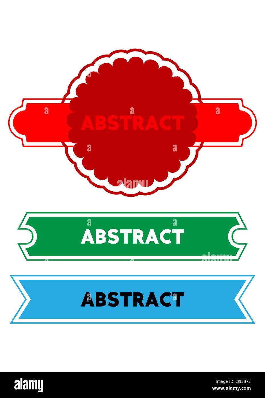 Set of ribbon with Abstract text. Banner template. Label sticker. Sign ...