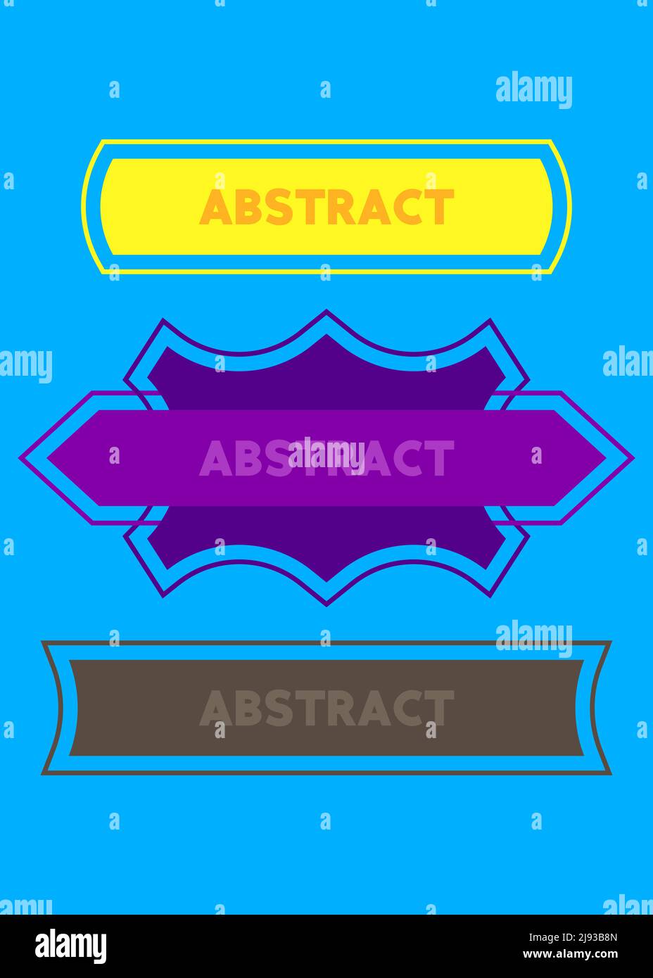 Set of ribbon with Abstract text. Banner template. Label sticker. Sign ...