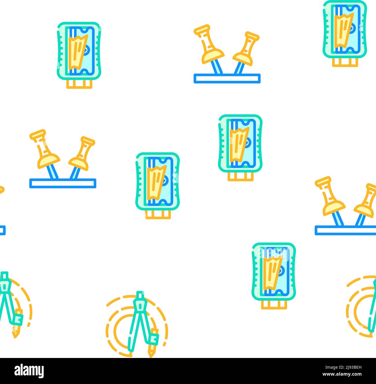 Stationery Equipment Vector Seamless Pattern Stock Vector Image & Art ...