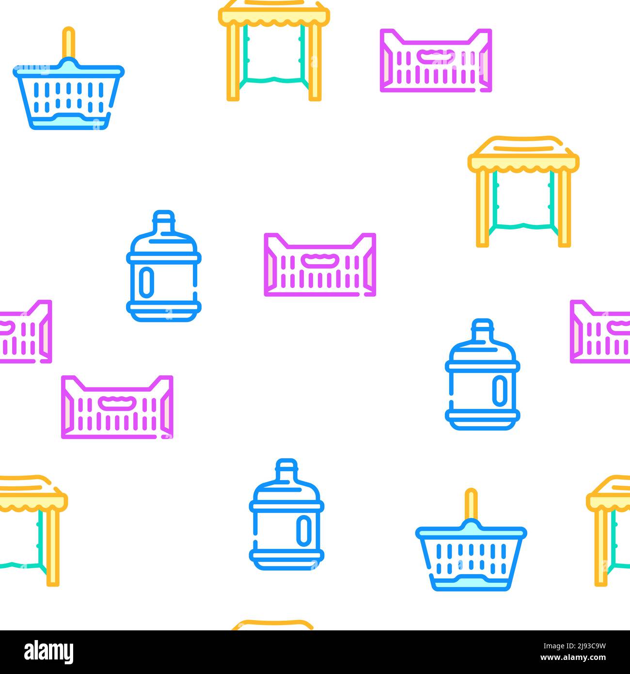 Plastic Accessories Vector Seamless Pattern Stock Vector Image & Art ...