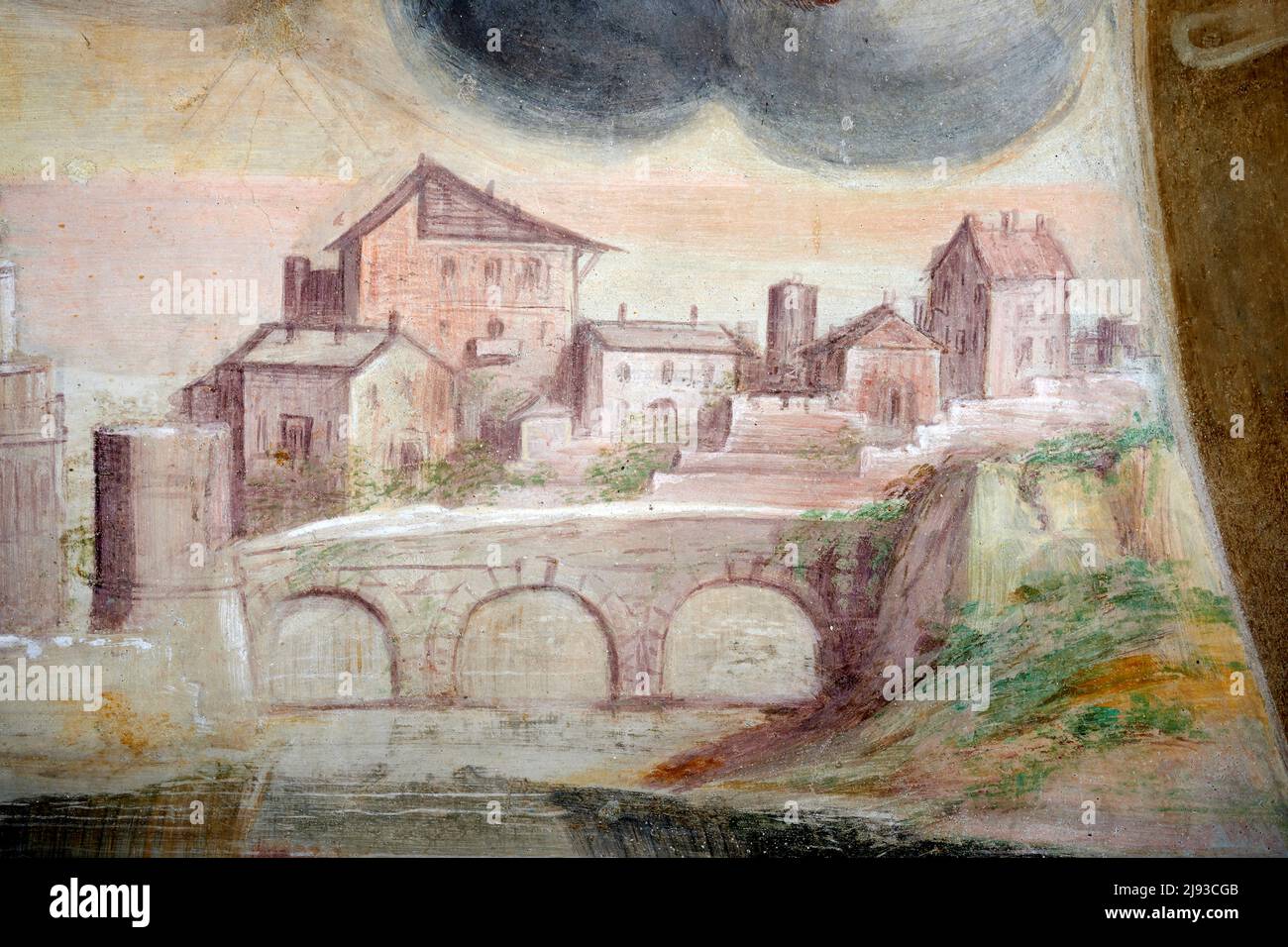 Paesaggio, particolare da “ La Gloria o la Fama “ - affresco ...