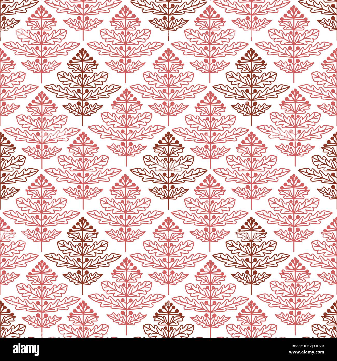 Seamless hand-drawn floral pattern. Monochrome palette. Fantasy leaves ...