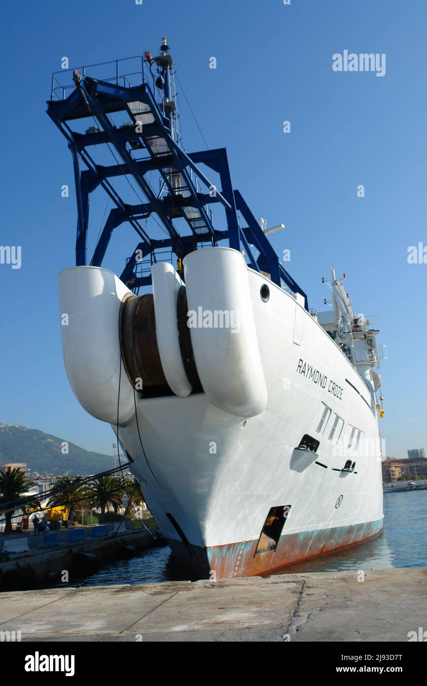 Cable ship Raymond Croze in Toulon Stock Photo - Alamy