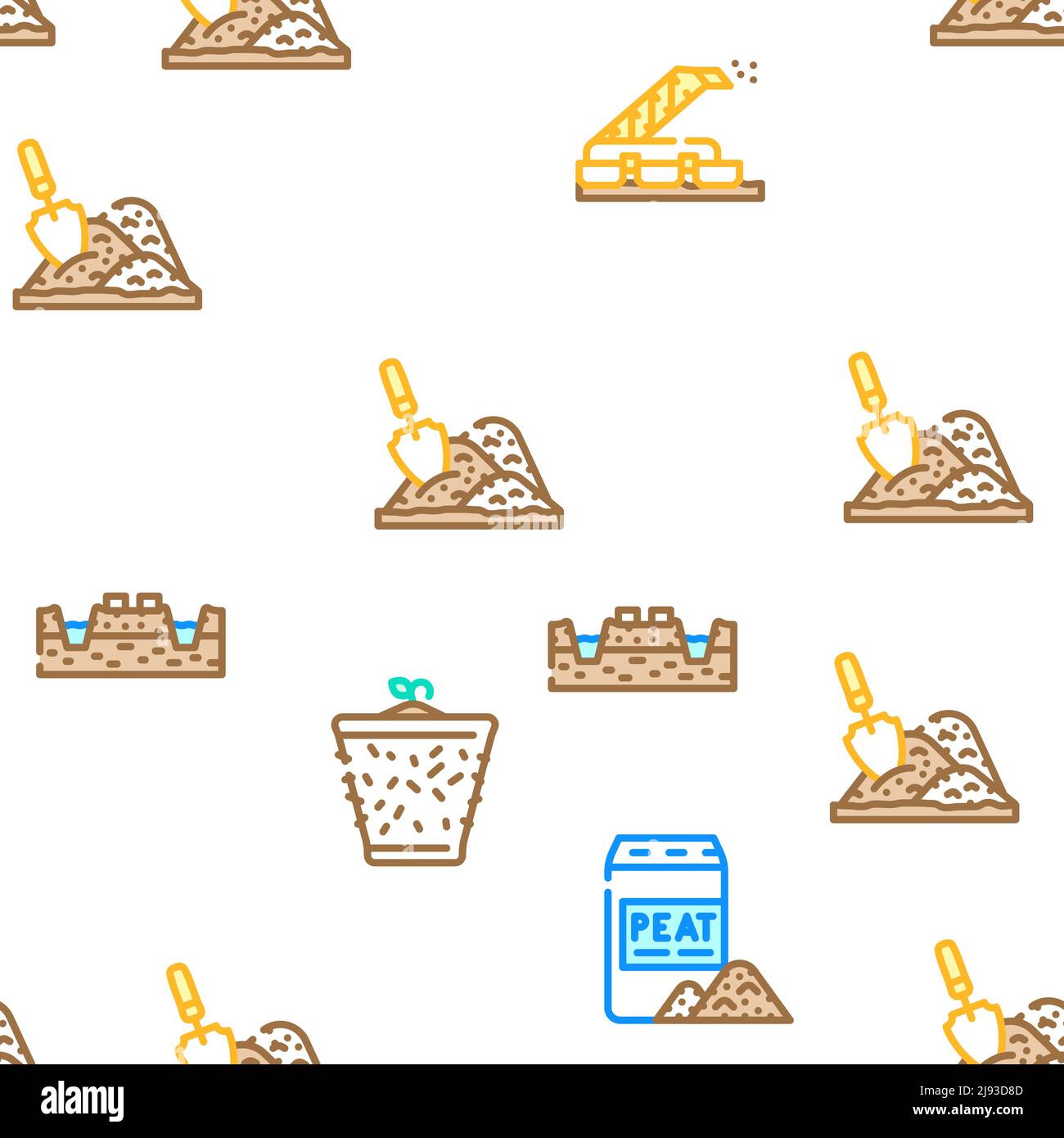 Peat Fuel Production Vector Seamless Pattern Stock Vector Image & Art ...