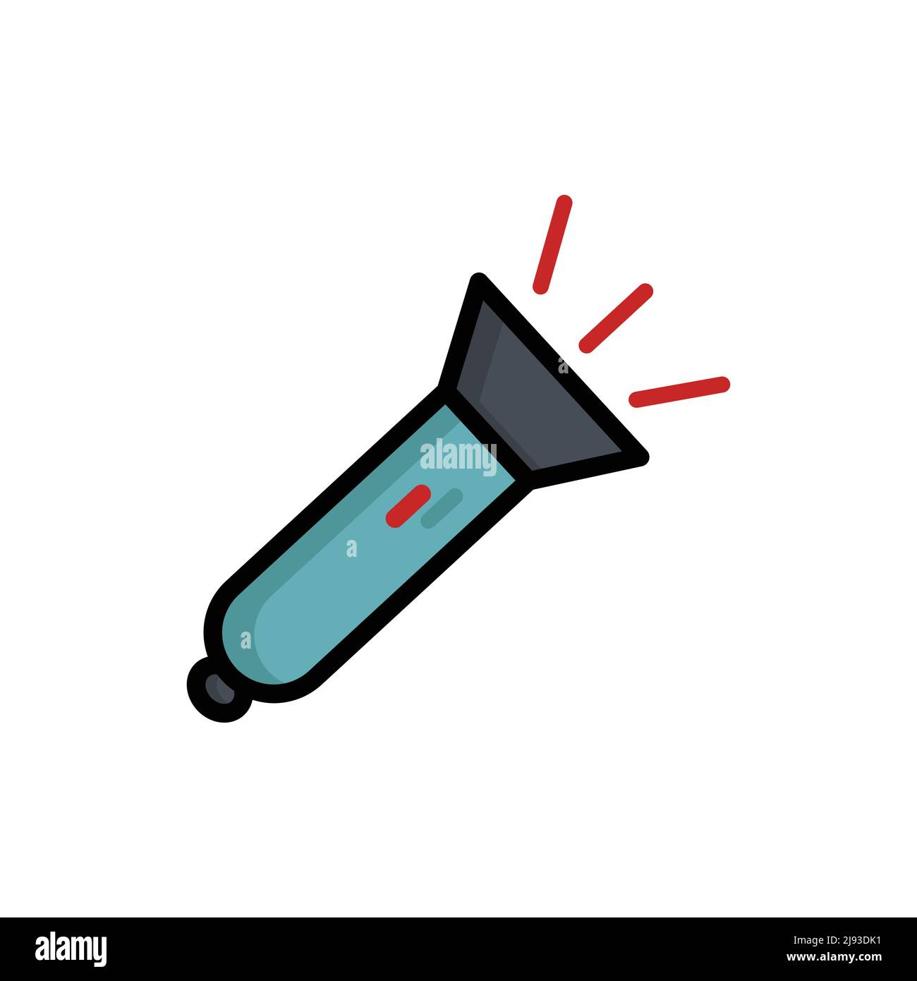 Flashlight icon vector. lighting. Filled line icon style. simple design ...